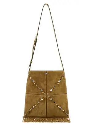 Valentino Garavani Suede Cross Body Bag With Studs And Fringe - Multicolor