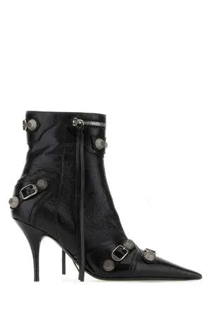 Balenciaga Leather Cagole Ankle Boots