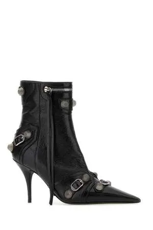 Balenciaga Leather Cagole Ankle Boots