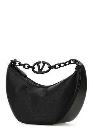 Valentino Garavani Leather Hobo Vlogo Moon Handbag - Black