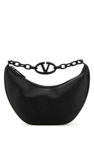 Valentino Garavani Leather Hobo Bag - Black