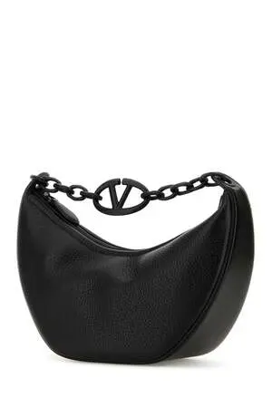 Valentino Garavani Leather Hobo Bag - Black