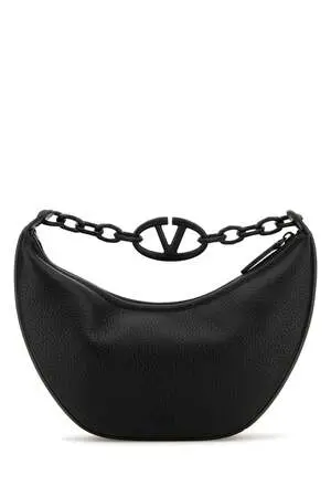 Valentino Garavani Leather Hobo Bag - Black