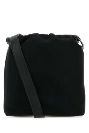 Saint Laurent Fabric Drawstring Bag With Gold Tone Logo