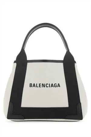 Balenciaga Two-tone Canvas Small Cobas Navy Handbag - Multicolor