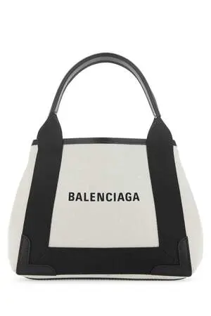 Balenciaga Two-tone Canvas Small Cobas Navy Handbag - Multicolor