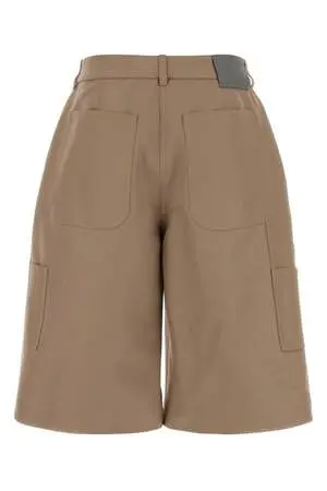 Balenciaga Sand Cotton Bermuda Shorts - Brown