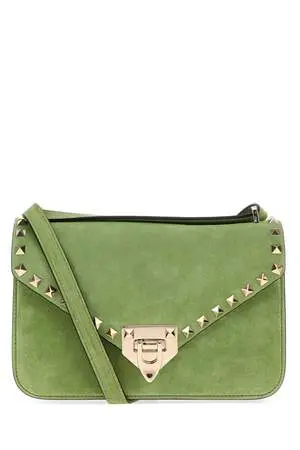 Valentino Garavani Suede Rockstud Cross Body Bag - Green