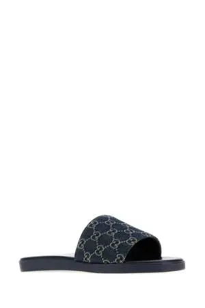 Gucci Gg Denim Slides - Multicolor