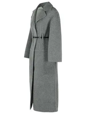 JIL SANDER Grey Virgin Wool Coat