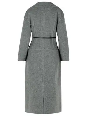 JIL SANDER Grey Virgin Wool Coat