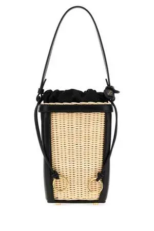 Alaïa Wicker And Leather Bucket Bag - Multicolor