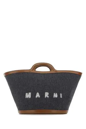 Marni Tropicalia Two-tone Felt And Leather Handbag - Multicolor