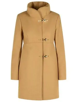 FAY Beige Wool Blend Coat - Cream