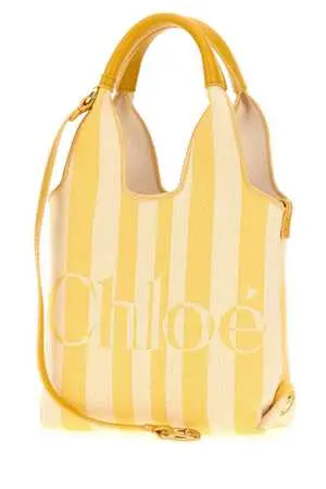 Chloé Embroidered Canvas Stripy Handbag - Multicolor