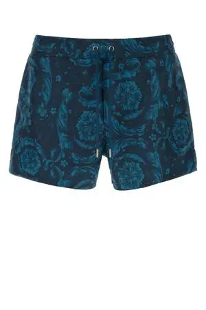 Versace Printed Polyester Swimming Shorts - Multicolor