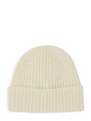 GOLDEN GOOSE Damian Ribbed Beanie - White