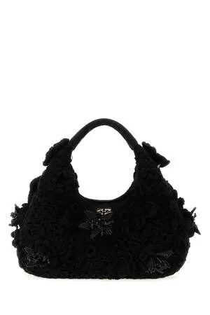 GANNI Crochet Handbag - Black