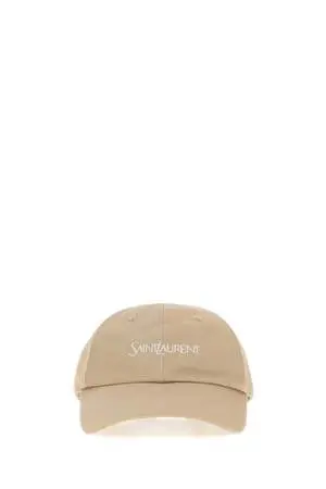 Saint Laurent Sand Cotton Baseball Cap - Brown