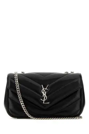 Saint Laurent Leather Small Loulou Shoulder Bag - Black