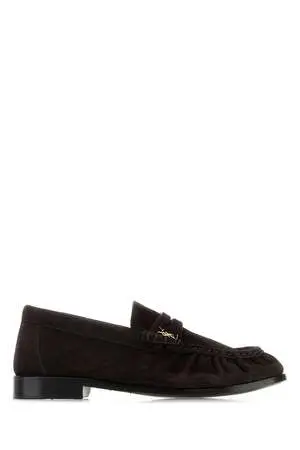 Saint Laurent Dark Suede Le Loafer Loafers - Brown