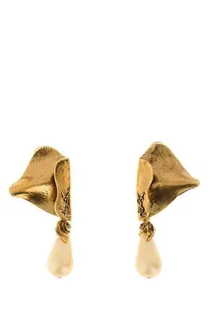 Saint Laurent Metal Cassandre Earrings - Gold