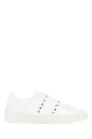 Valentino Garavani Leather Rockstud Untitled Sneakers - White