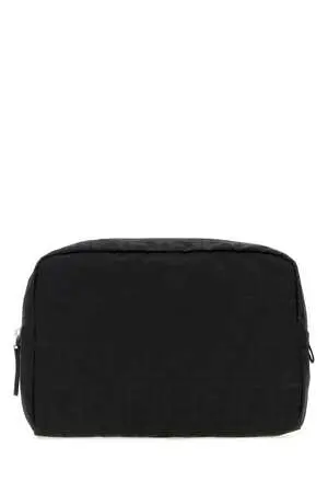 Fendi Embroidered Fabric Medium Beauty Case - Black