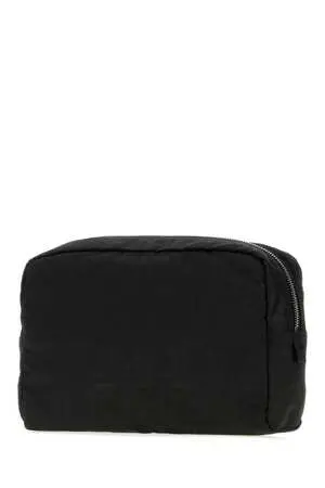 Fendi Embroidered Fabric Medium Beauty Case - Black