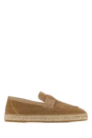 Valentino Garavani Camel Suede Vlogo Espadrilles - Brown