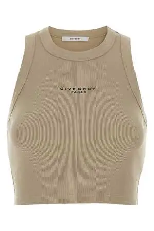 Givenchy Beige Stretch Cotton Crop-top - Brown