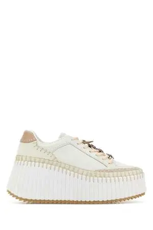 Chloé Leather Nama Sneakers - White