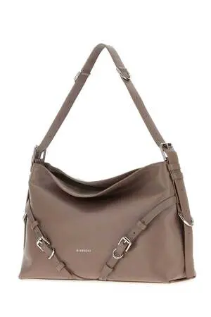 Givenchy Dove Grey Leather Medium Voyou Shoulder Bag