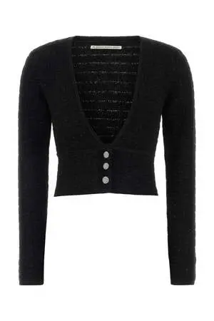 Alessandra Rich Boucle Cardigan - Black