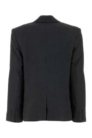 SELF-PORTRAIT Graphite Twill Oversize Blazer