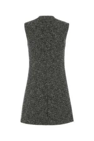Gucci Melange Grey Wool Blend Mini Dress