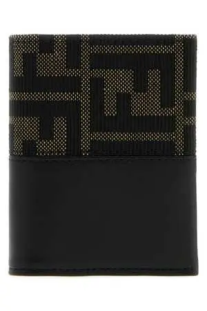 Fendi Jacquard And Leather Ff Card Holder - Black