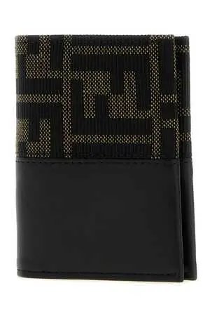 Fendi Jacquard And Leather Ff Card Holder
