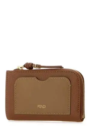 Fendi Leather Coin Purse - Brown