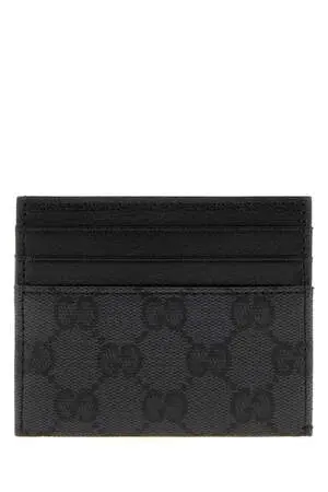 Gucci Gg Canvas Essence Classic Card Holder - Black