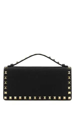 Valentino Garavani Leather Rockstud Handbag - Black