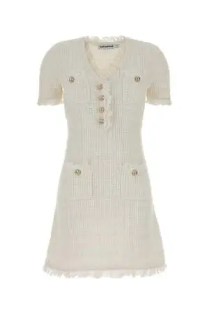 SELF-PORTRAIT Textured Knit Mini Dress - Multicolor