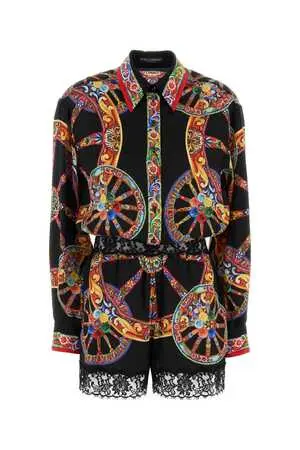 Dolce & Gabbana Printed Satin Jumpsuit - Multicolor