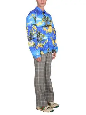 Gucci Printed Nylon Jacket - Blue