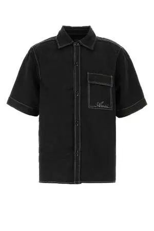 Amiri Linen Blend Shirt - Black
