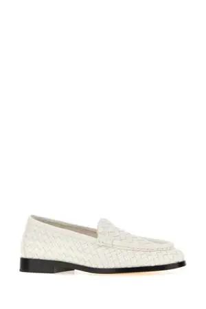 Bottega Veneta Leather Silenzio Loafers - White