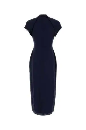 Alessandra Rich Navy Silk Dress