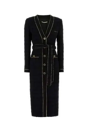 Alessandra Rich Boucle Coat - Black