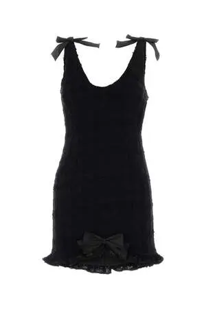 Alessandra Rich Boucle Mini Dress - Black