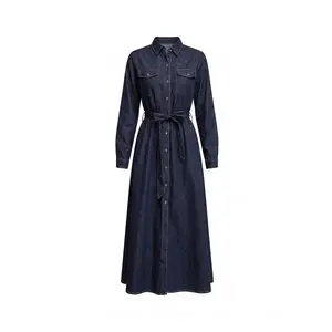 Women's Dark Blue Shirts Dresses